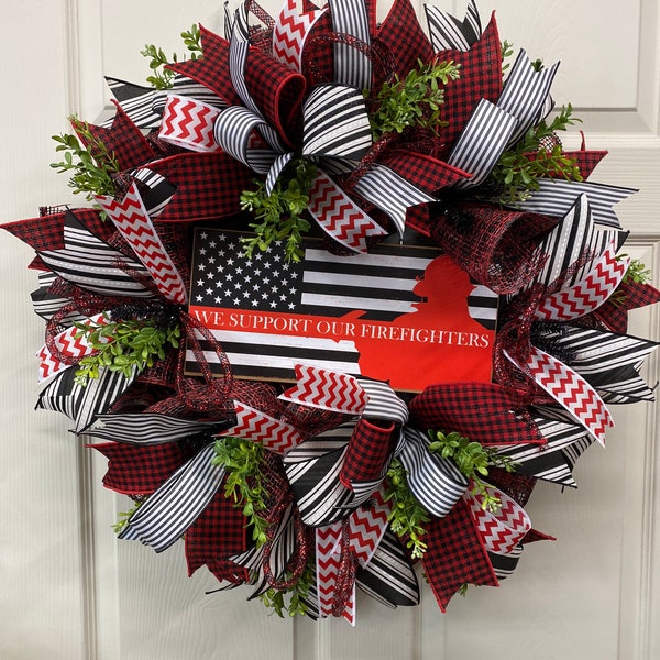 Firefighter Wreath - Etsy