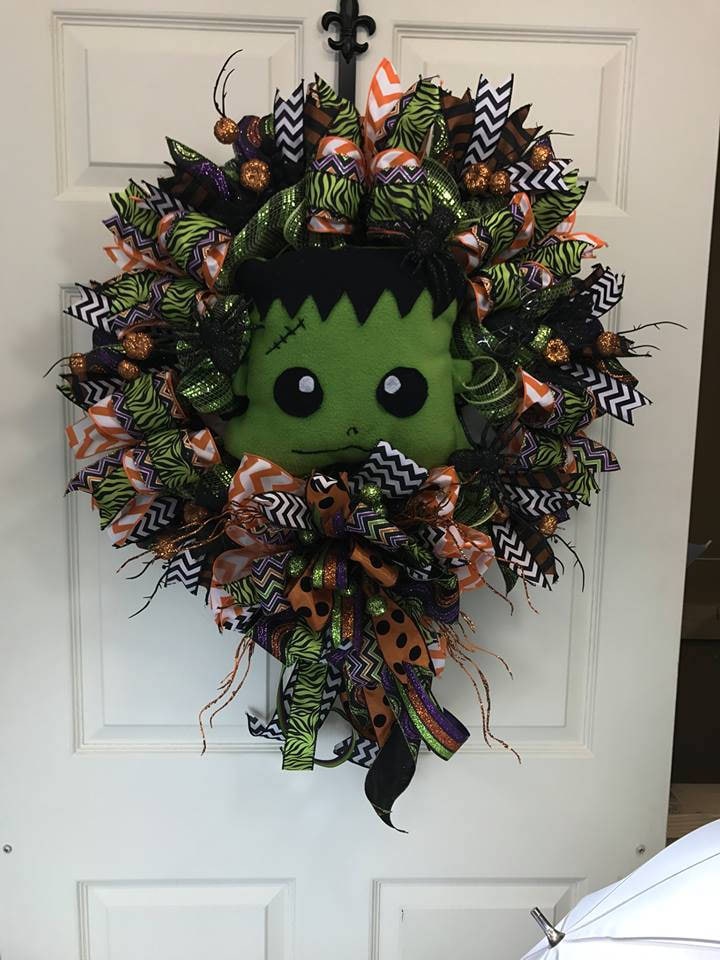 Deco Mesh Wreath Tutorial Halloween Wreath Tutorial Adding - Etsy