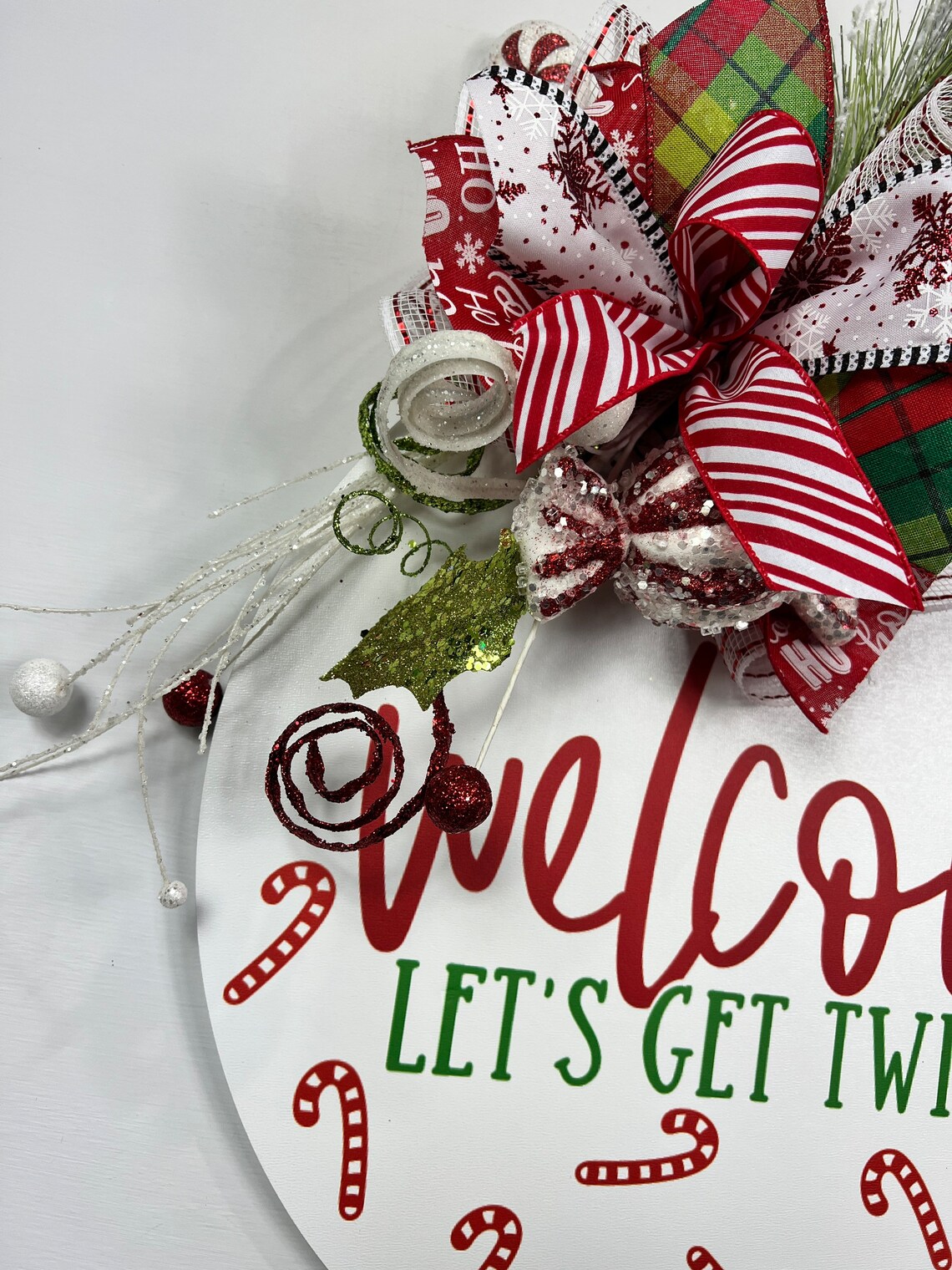 Candy Cane Door Hanger Christmas Decor Winter Gift Secret - Etsy