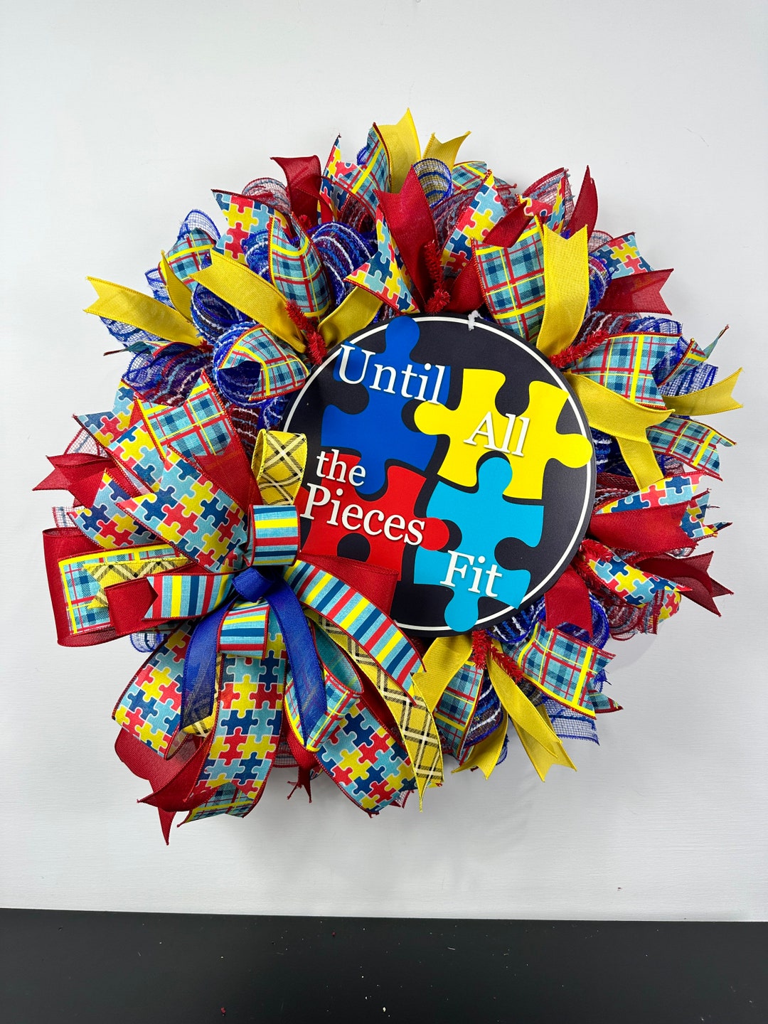 Autism Awareness Wreath for Front Door, Christmas Gift Idea, - Etsy