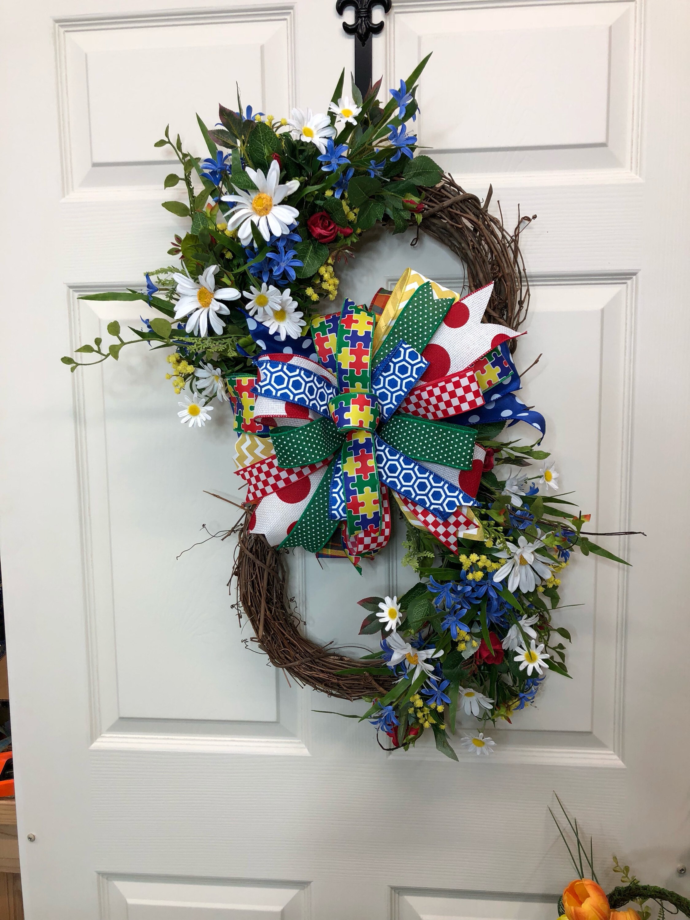 Autism Awareness Wreath for Front Door Christmas Gift Idea - Etsy