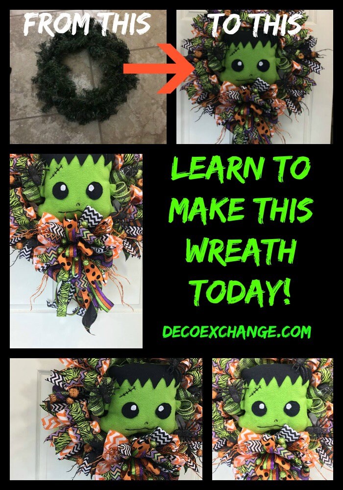 Deco Mesh Wreath Tutorial Halloween Wreath Tutorial Adding | Etsy