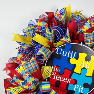 Autism Awareness Wreath for Front Door, Christmas Gift Idea, - Etsy