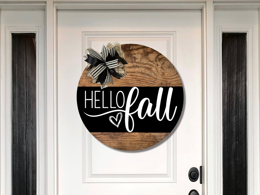 Fall Front Door Decor, Fall Door Hanger, Welcome Wreath, Hello Fall ...