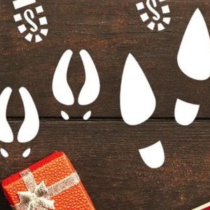 Santa Boot Print Reusable Stencil, Christmas Eve Prop, Wooden Santa ...