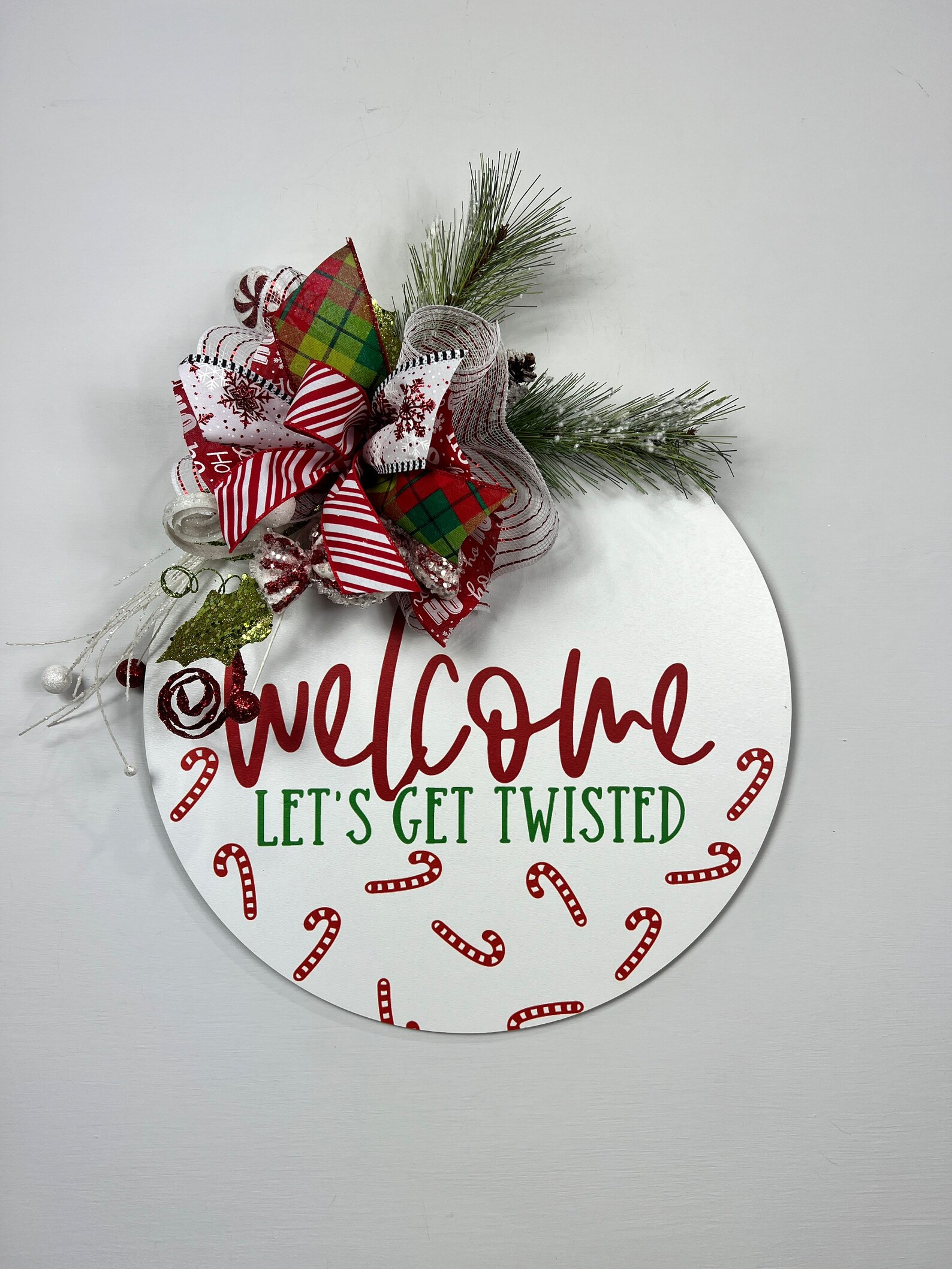 Candy Cane Door Hanger Christmas Decor Winter Gift Secret - Etsy