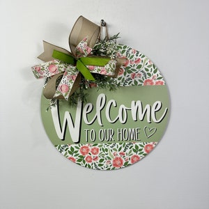 Front Door Decor | Welcome | Year Round Wreath | Front Door Sign | Door ...