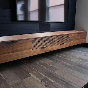 Floating Walnut Media Console - Etsy