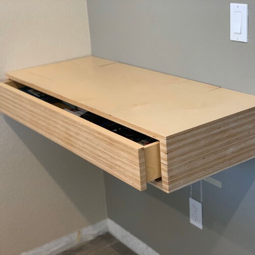 Floating Desk/ Dressing Table in Solid White Oak - Etsy