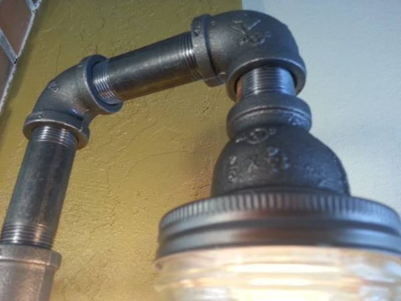 Industrial Pipe Fixture Mason Jar Table Lamp INCLUDES DIMMER SWITCH - Etsy