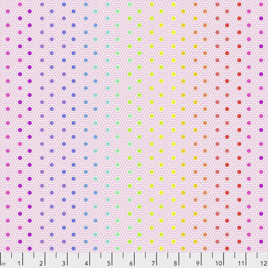 Hexy Rainbow Shell Fabric, Tula Pink, True Colors Collection, Half Yard ...