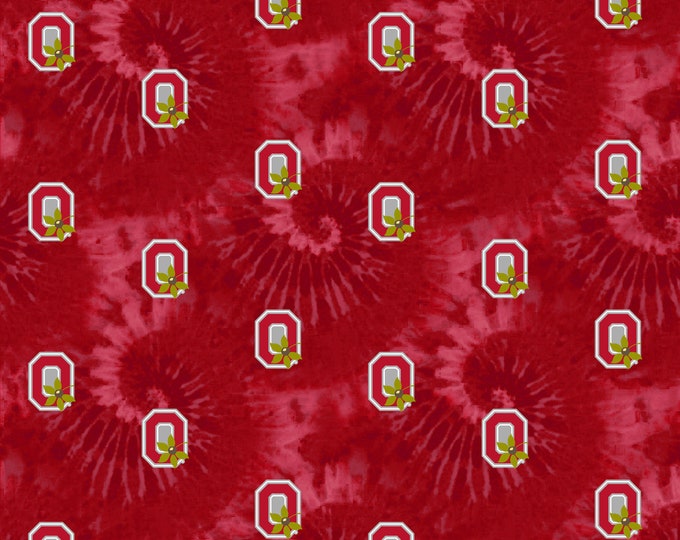 Ohio State, Tie Dye Fabric, Sykel Enterprise, Fabric by Yard, Half Yard ...