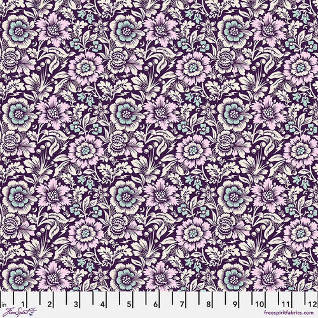 Nightshade Fabric, Deja Vu Fabric, Tula Pink Mini Spider Blossom ...