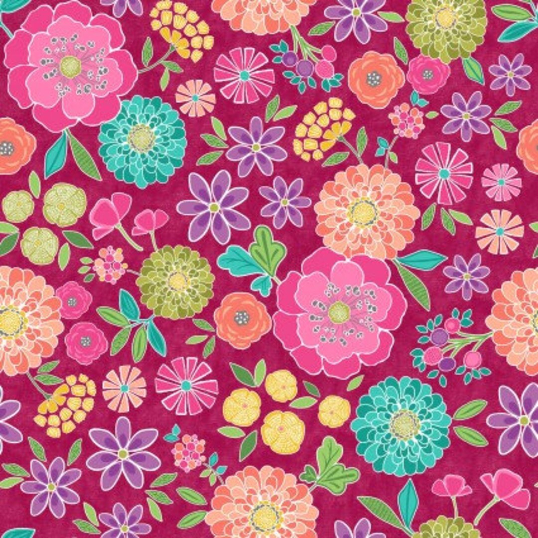 Sew Bloom Fabric, Fabric by Yard, Half Yard, Cotton Fabric, Contempo ...