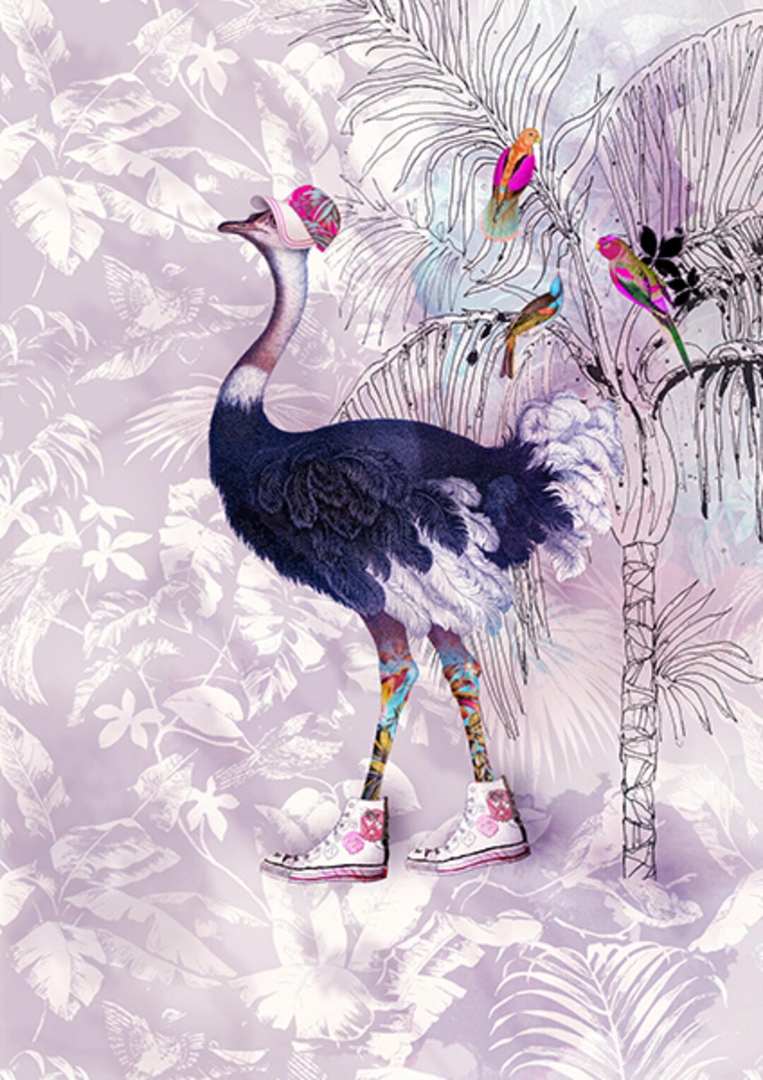 Flamingo Panel, 30 X 42 Inch, Fabric Panel, Cotton Fabric, Tropic Walk ...