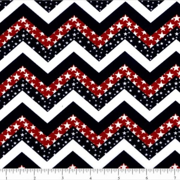 White and Blue Chevron Fabric - Etsy