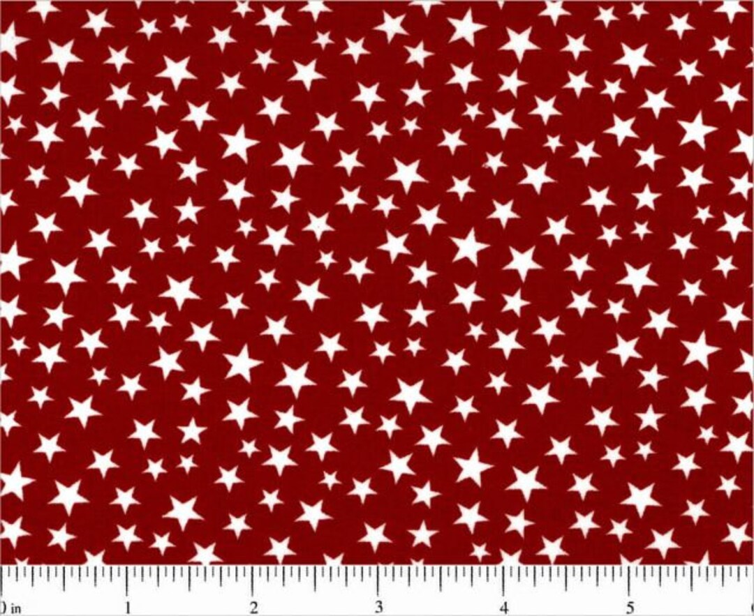 Red Star Fabric, Cotton Fabric, Fabric by the Yard, Half Yard, Choice ...