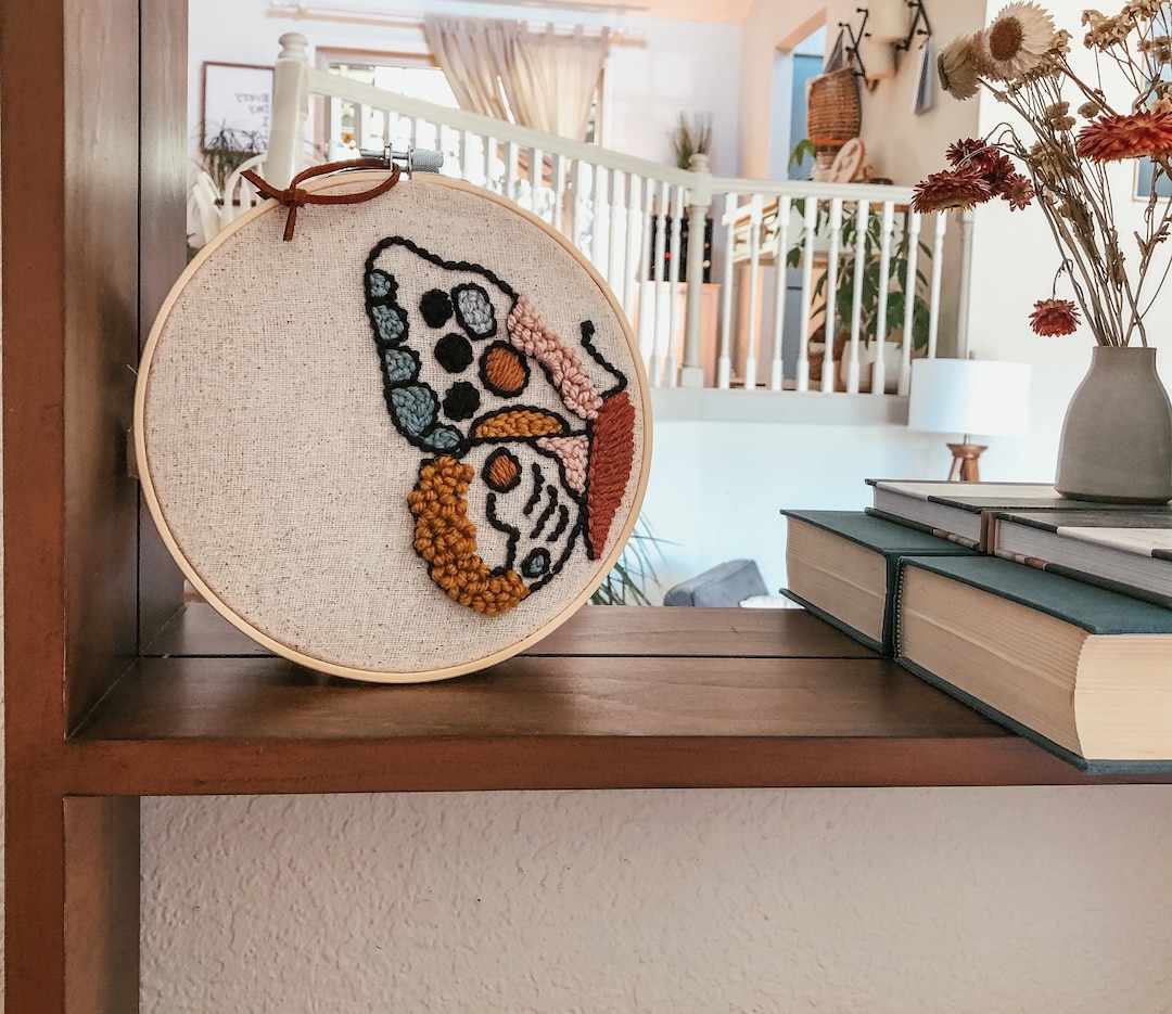 Half Butterfly Punch Needle, Punch Needle Pattern, PDF Pattern, Punch ...