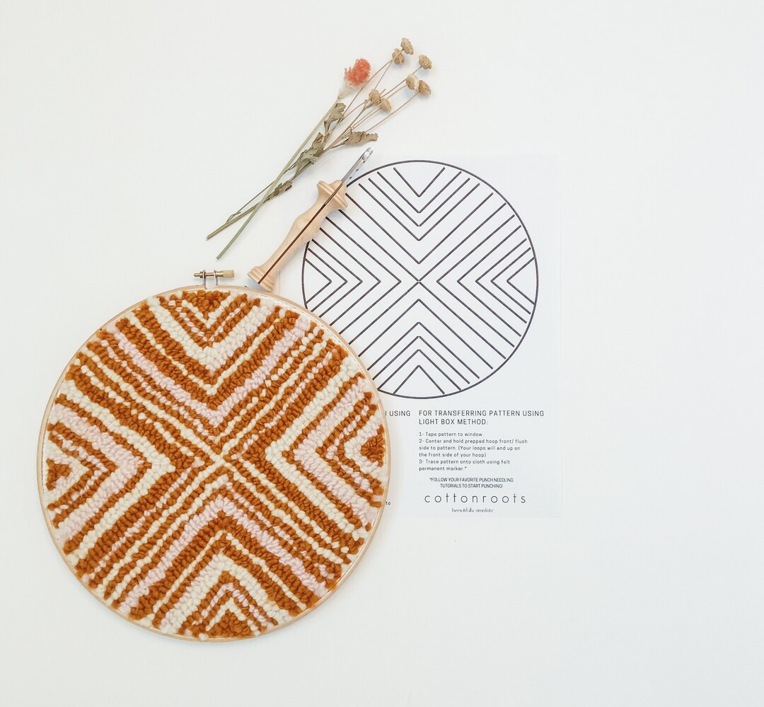 Cross Punched Pattern, Punch Needle, Punch Needle Pattern, PDF Pattern ...
