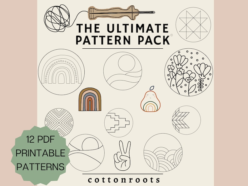 Punch Needle Patterns 40 PDF Printable Patterns | Etsy