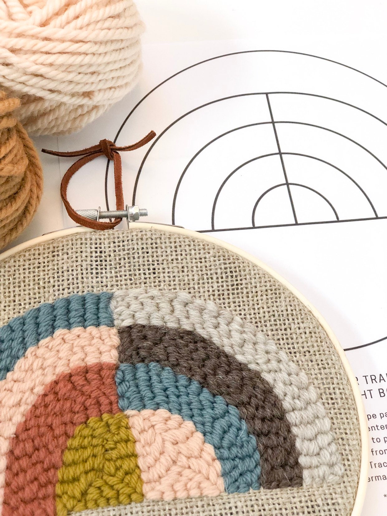 Rainbow Falls, Printable Punch Needle Pattern, PDF Pattern, Rug Hooking ...