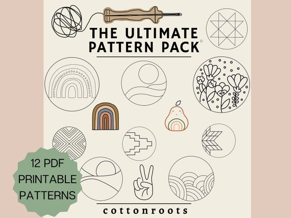 Punch Needle Patterns 12 Easy to follow PDF Printable | Etsy