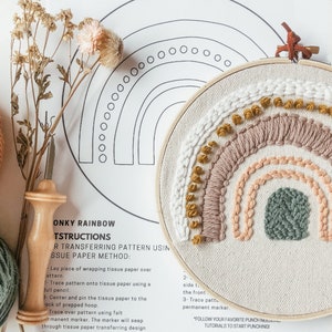 Punch Needle Pattern, PDF Pattern, Rainbow Art, Punch Needling, Rug ...