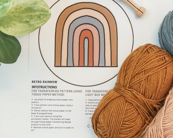 Punch Needle Pattern PDF Pattern Rainbow Art Punch | Etsy