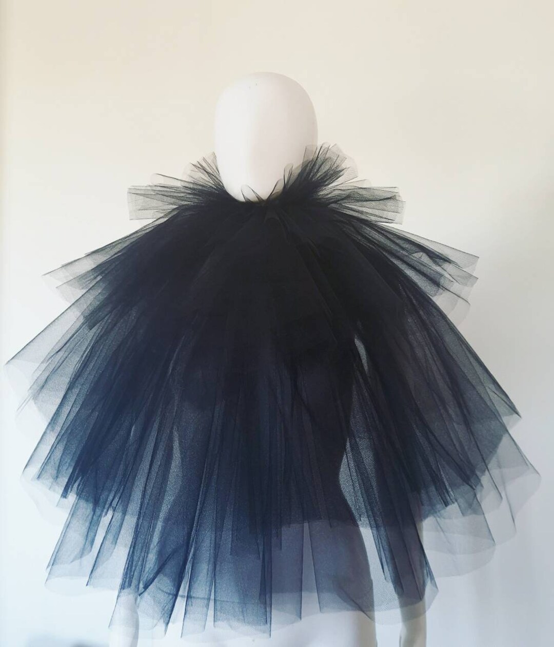 Tulle Ruffle Collar - Pierrot Circus - Elizabethan Neck Ruff Costume ...