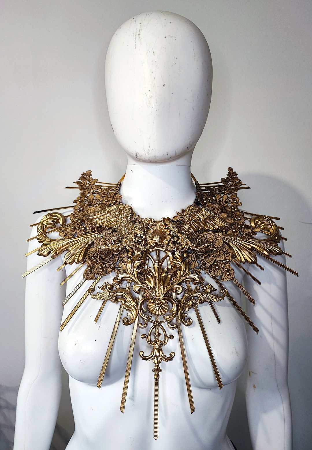 Gold Body Jewelry Big Gold Bib Necklace Contemporary - Etsy UK