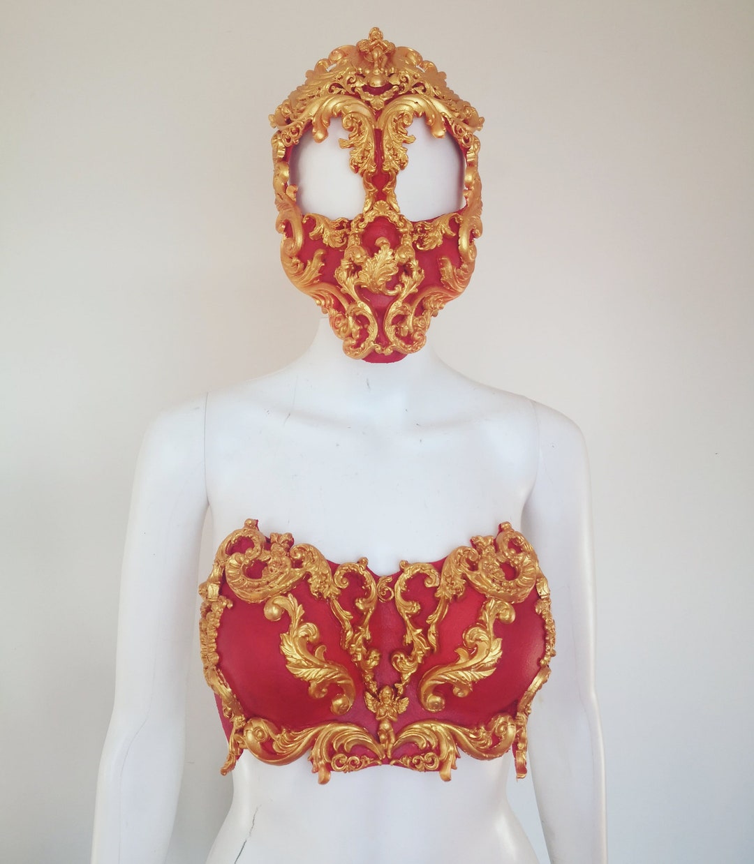 Baroque 3D Costume - Bra, Face Mask and Tulle Ruffle - Worbla Armor ...