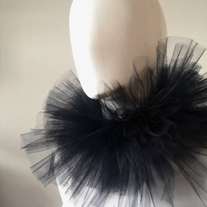 Tulle Ruffle Collar - Pierrot Circus - Elizabethan Neck Ruff Costume ...