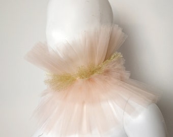 Tulle Ruffle Collar Pierrot Circus Elizabethan Neck Ruff | Etsy