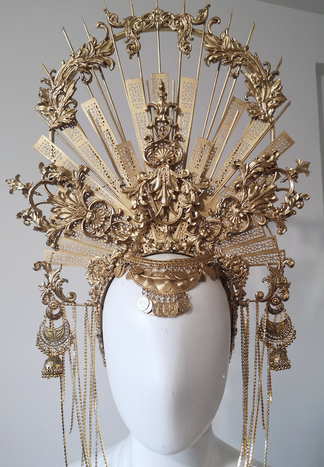 Women’s Mary Halo Crown Headband Baroque Halo Crown Headpiece Headdress ...