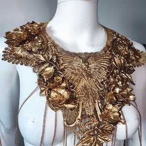 Gold Bib Necklace, Jewel, Rococo Couture Fashion, Marie-antoinette ...