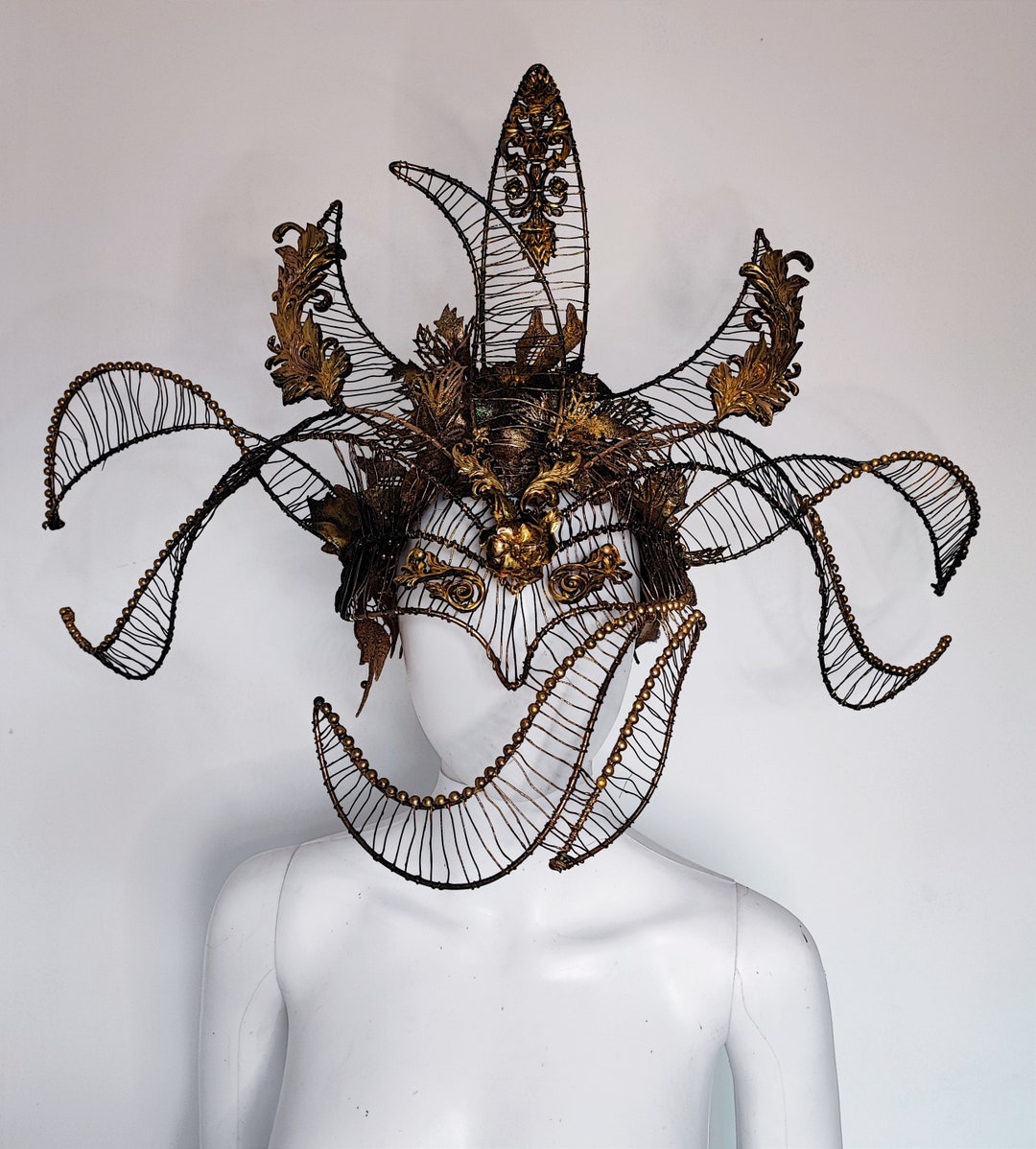 Imperial Headdress Royal Headpiece Crown Fantasy Cosplay Dragon Demonia ...