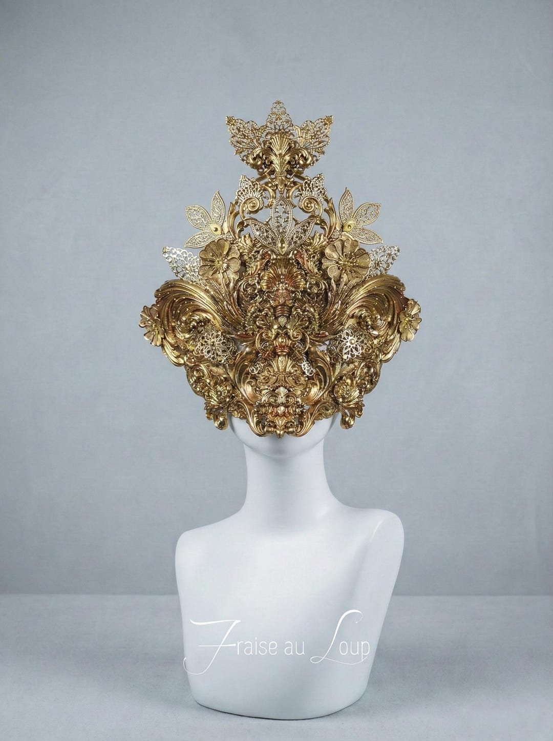 Venetian Splendor" Gold Baroque Mask - Luxury Masquerade & Haute ...