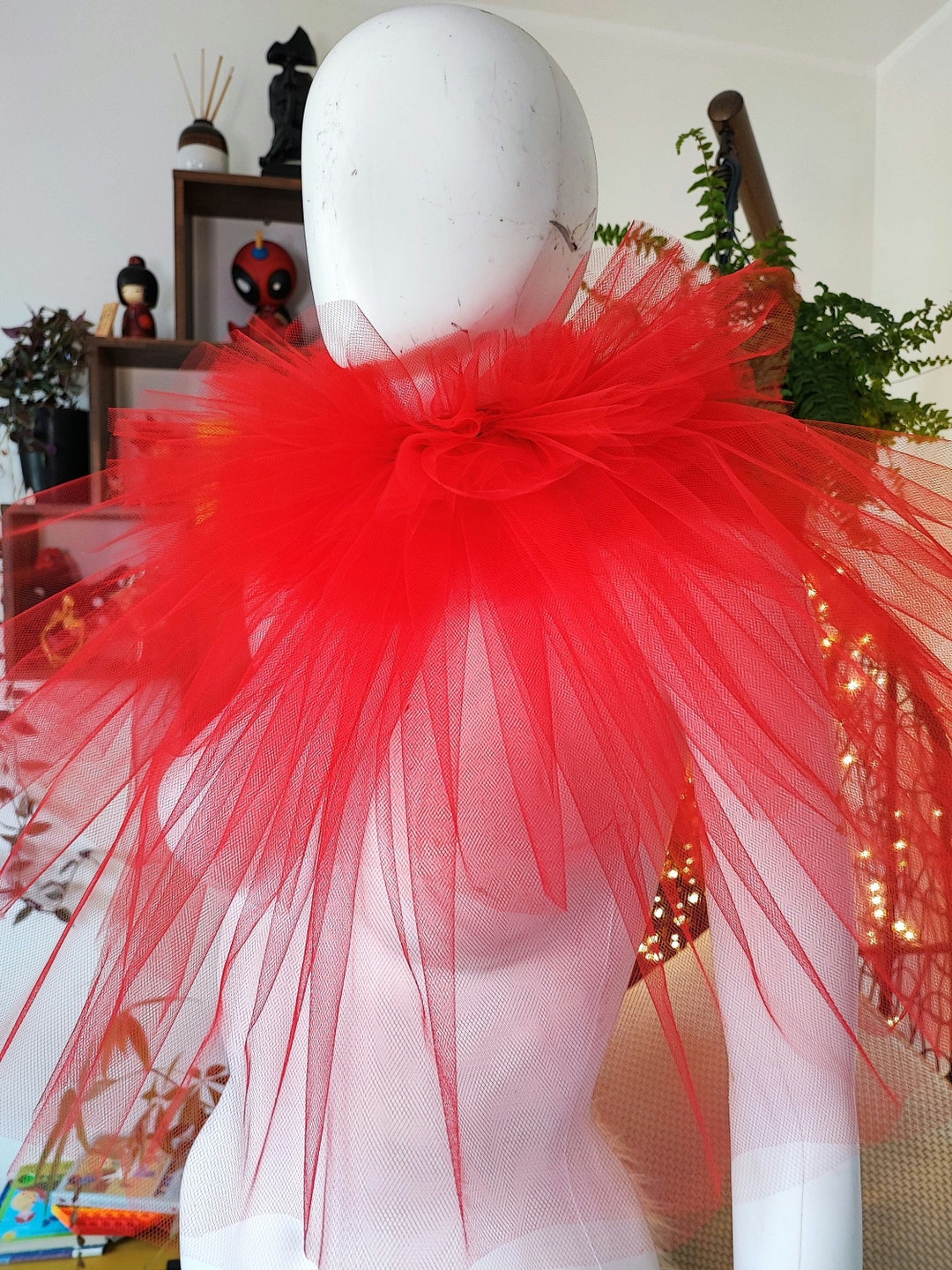 Tulle Ruffle Collar - Pierrot Circus - Elizabethan Neck Ruff Costume ...