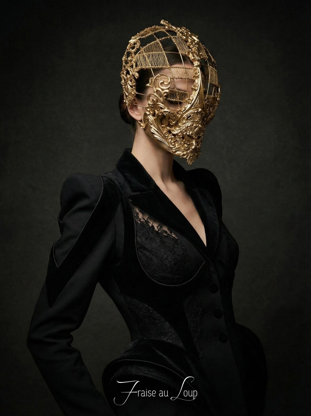 Avant-garde "golden Cage" Mask - Luxury Baroque Filigree Headpiece ...