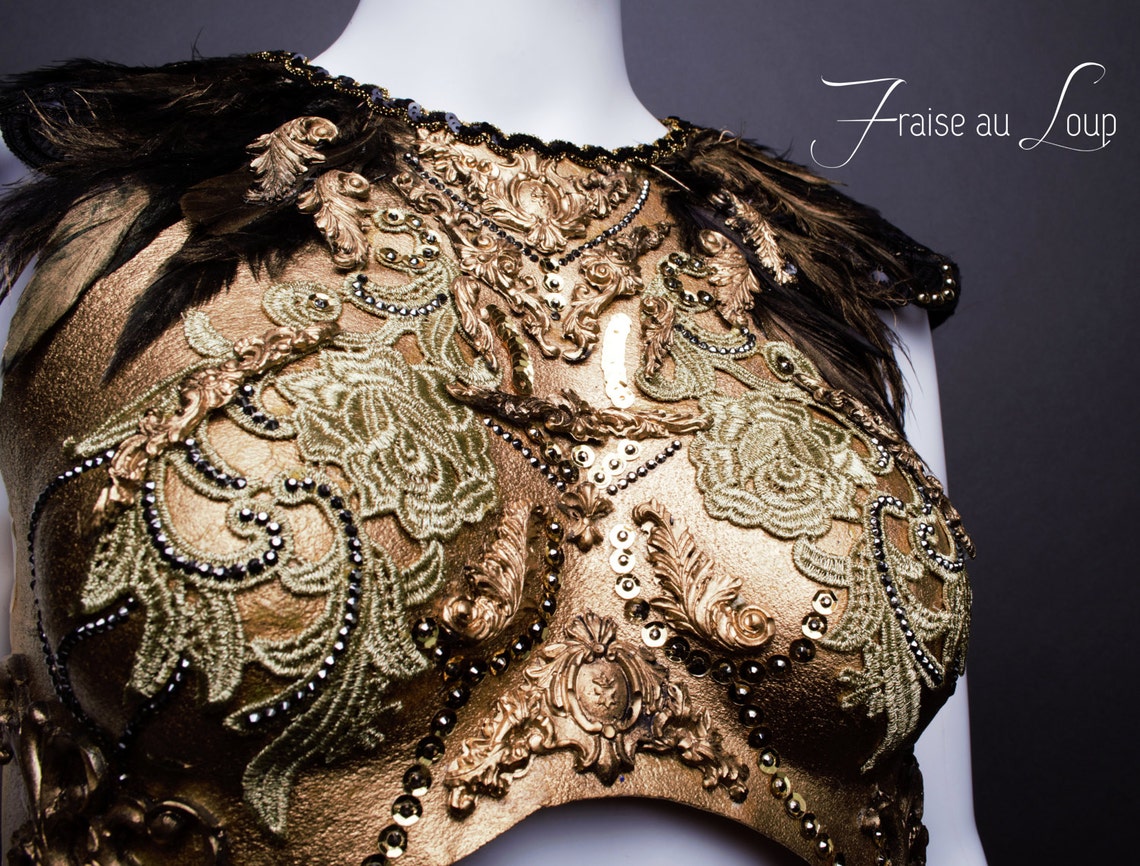 Corset Armor - Queen - Gold - Fantasy - Cosplay - Breastplate - Art ...