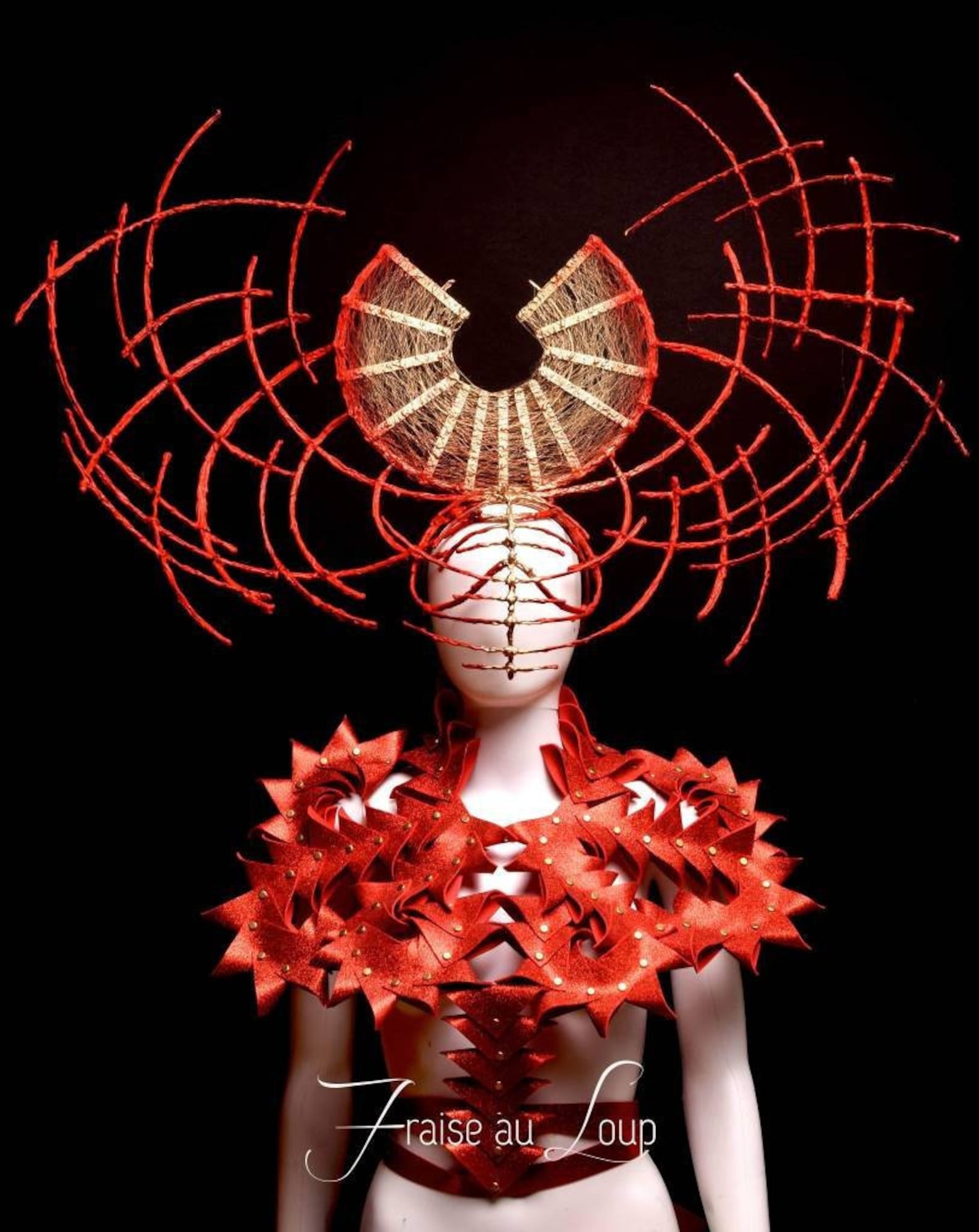 Strawberry Wolf Headdress -cyber Cyborg Dry Queen - Avant Garde ...