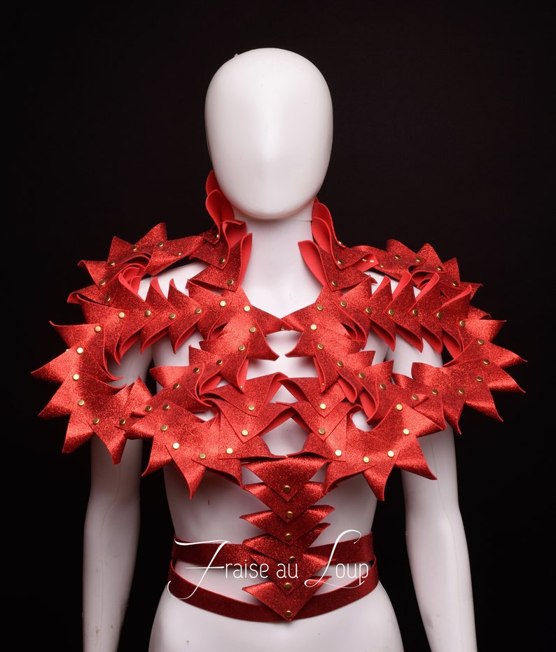 Chestplate Top Fraise Au Loup Design Geometric Fashion - Etsy