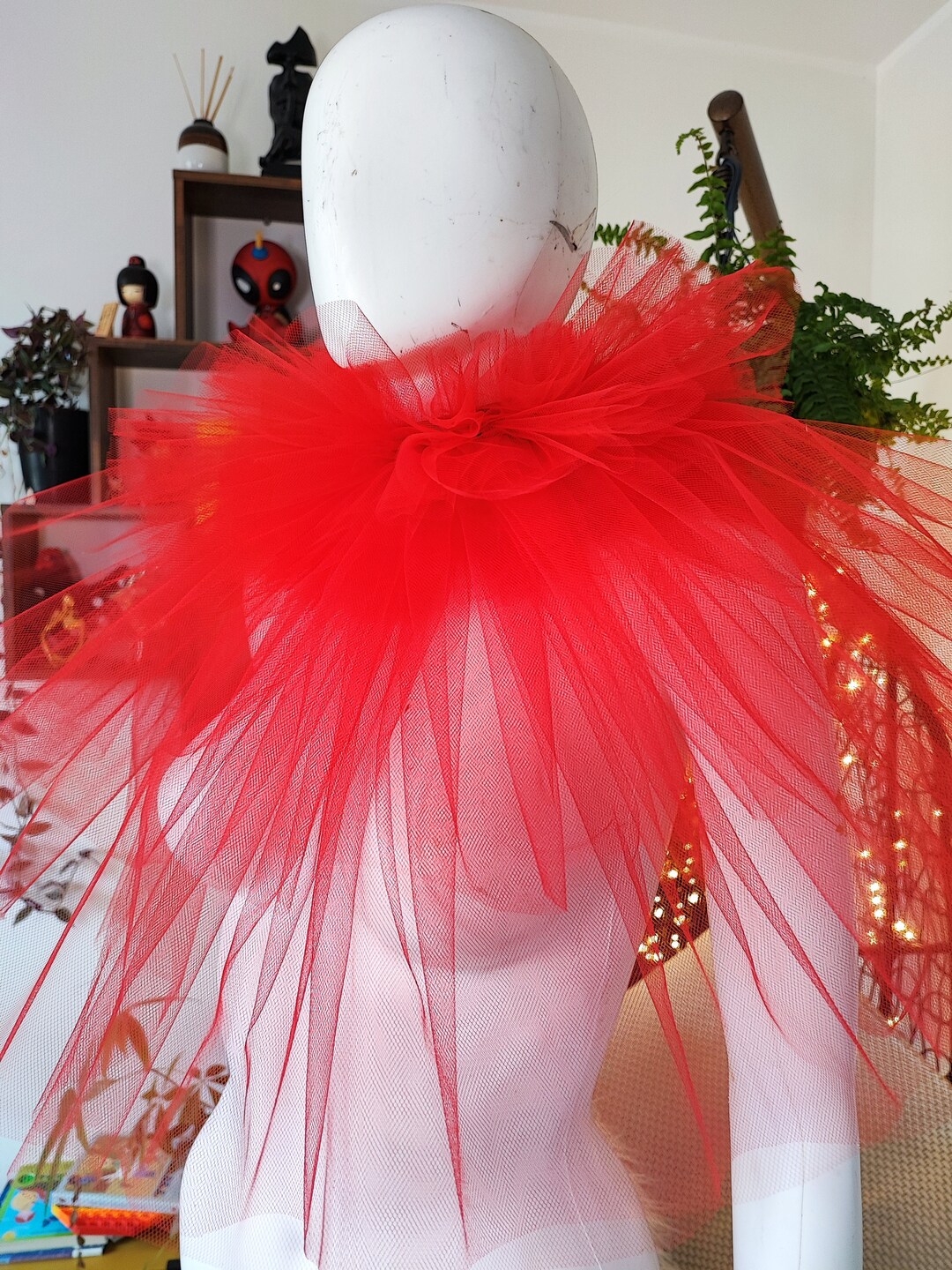 Tulle Ruffle Collar Pierrot Circus Elizabethan Neck Ruff Costume ...