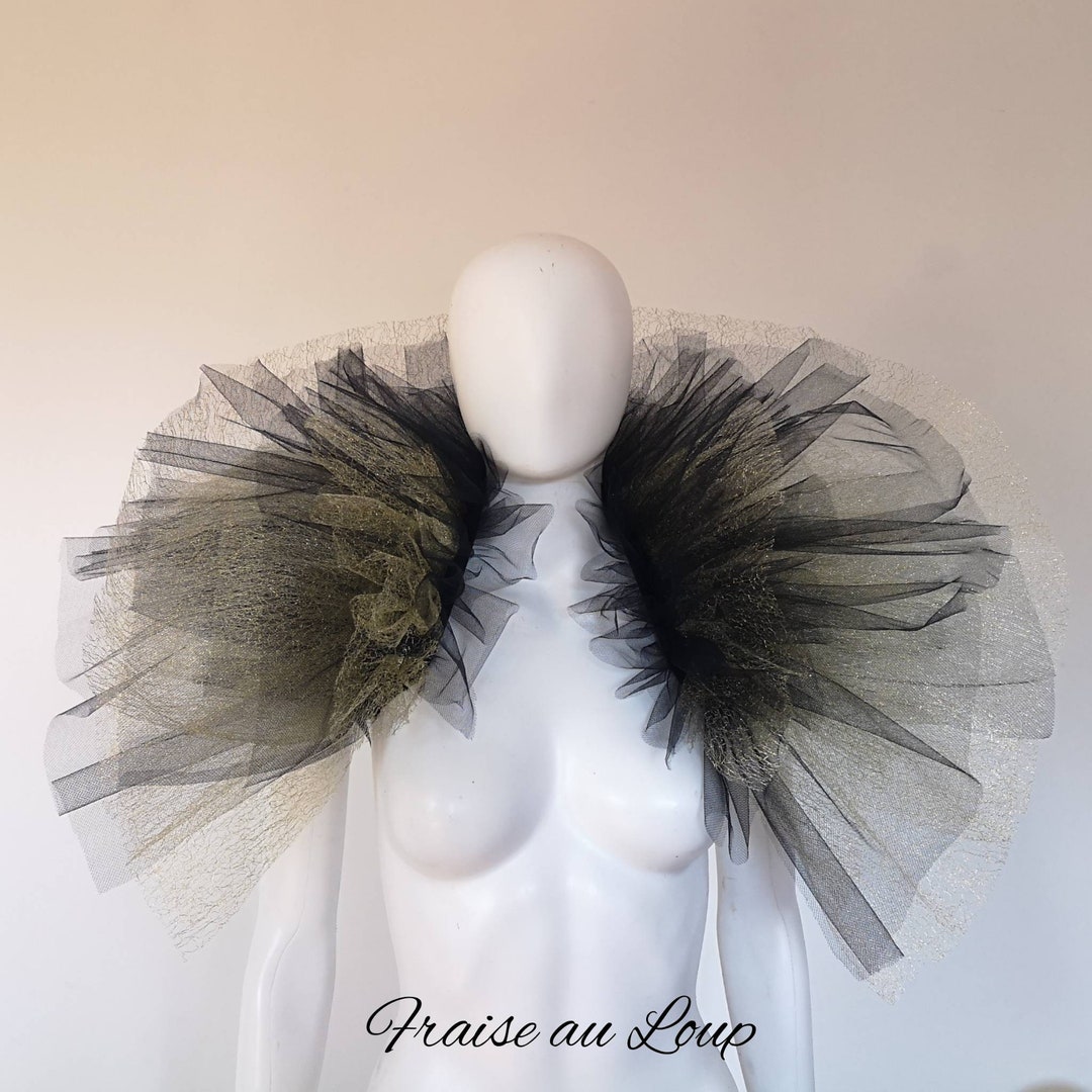Tulle Bolero Collar Black and Gold Pierrot Circus - Etsy