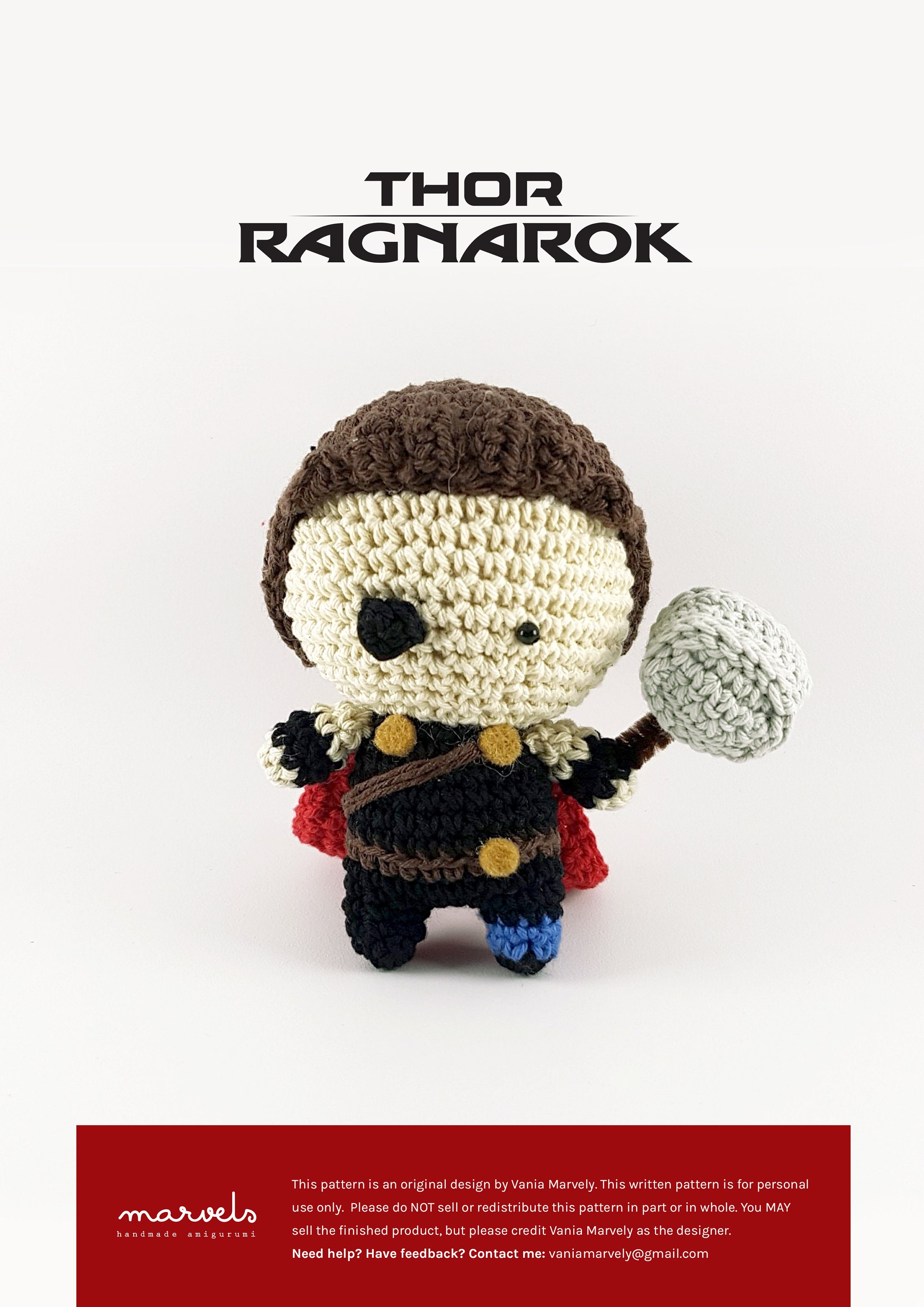 CROCHET PATTERN (PDF): Thor Ragnarok Amigurumi / Plushie / Bagcharm ...