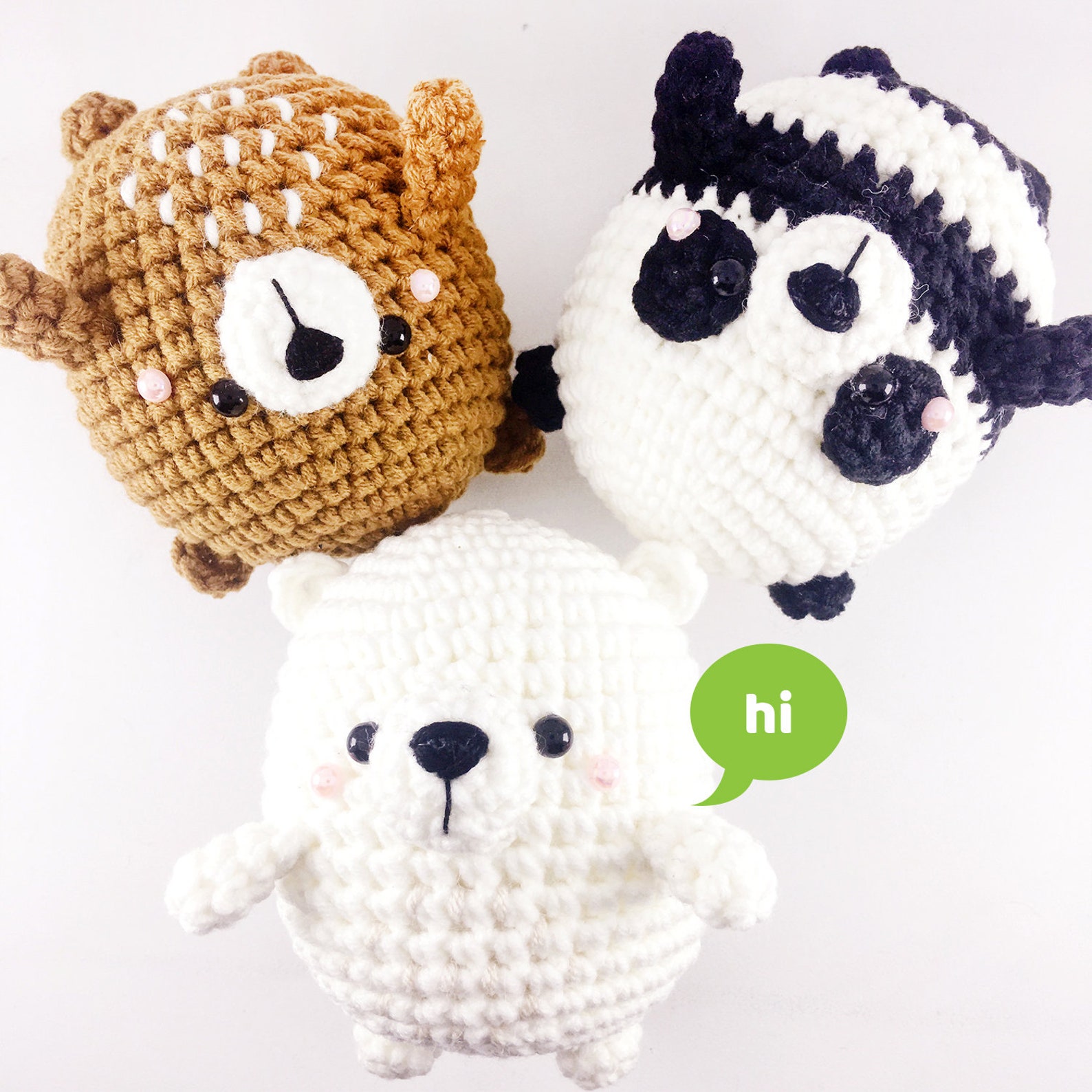 CROCHET PATTERN (PDF): Trio Bears Amigurumi / Plushie / Bagcharm - Etsy