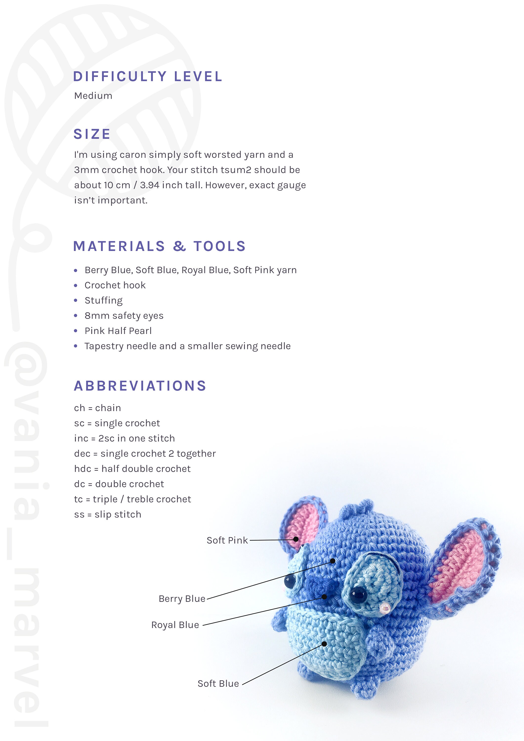 CROCHET PATTERN (PDF): Stitch Ufufy Amigurumi / Plushie / Bagcharm - Etsy