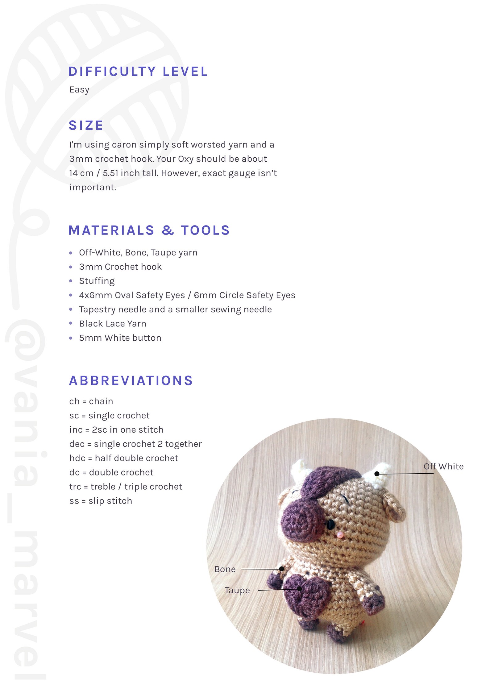 BUNDLE PATTERN: Oxy the Ox & Cassie the Cow Amigurumi / Plushie ...