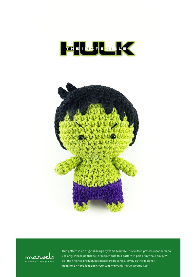 HÄKELMUSTER (PDF): Hulk Amigurumi / Plushie / Bagcharm - Etsy.de