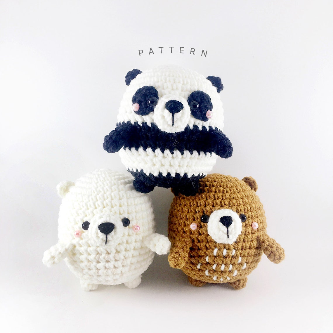 CROCHET PATTERN (PDF): Trio Bears Amigurumi / Plushie / Bagcharm - Etsy